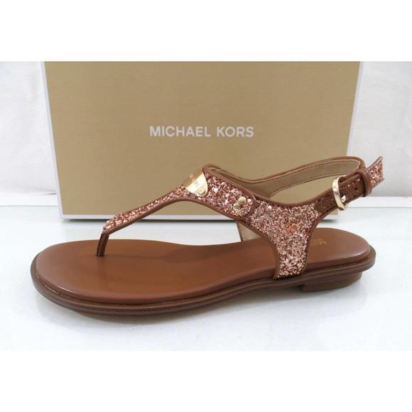 Michael Kors | Shoes | Michael Kors Mk Plate Thong Flat Tstrap Sandals ...